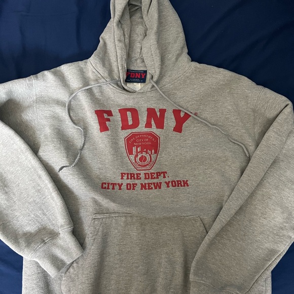 Fdny | Shirts | Fdny Light Gray Sweatshirt With Fdny Logo | Poshmark